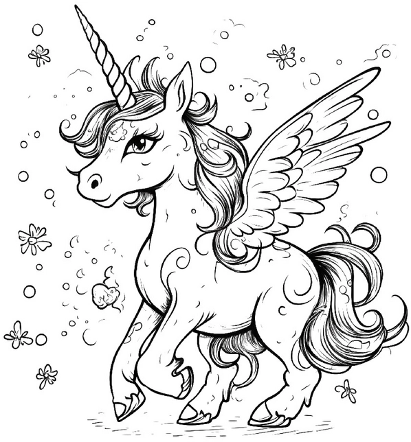 Verwunderlich Einhorn Mit Flügel Ausmalbild Ebenbild